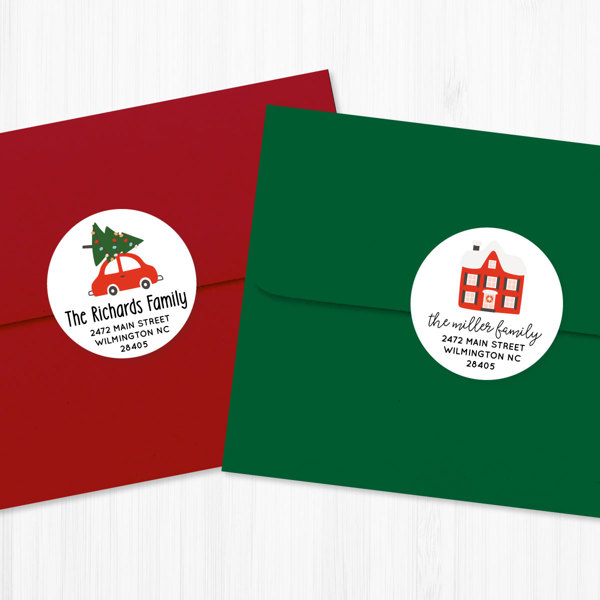 Personalized Holiday Round Labels | Set of 20 | Jane.com