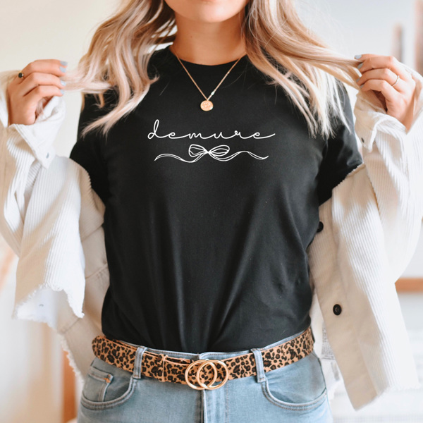 Demure Dainty Bow Graphic Tee, Very Demure Girly Shirt | Jane.com