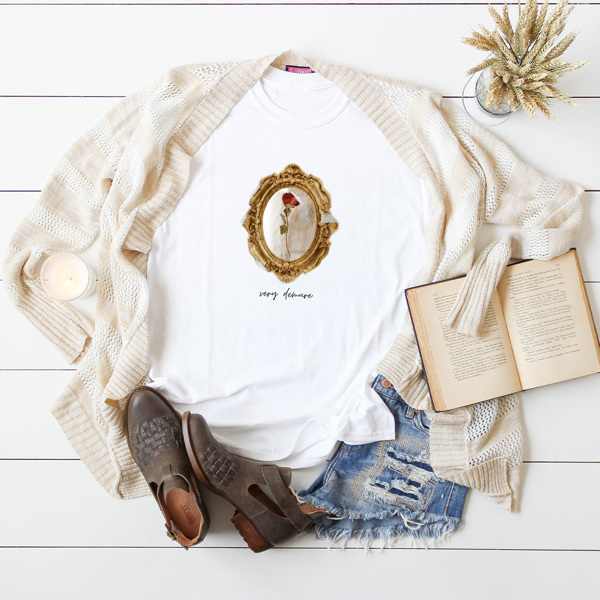 Very Demure Flower Vintage Frame Graphic Tee, Regency Vintage Shirt ...