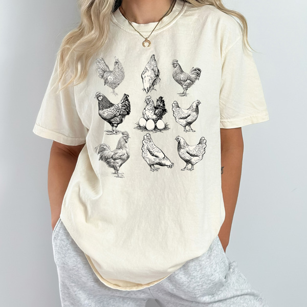 Chicken Gird Comfort Colors Tee, Farm Animal Shirt, Funny Chickens and ...