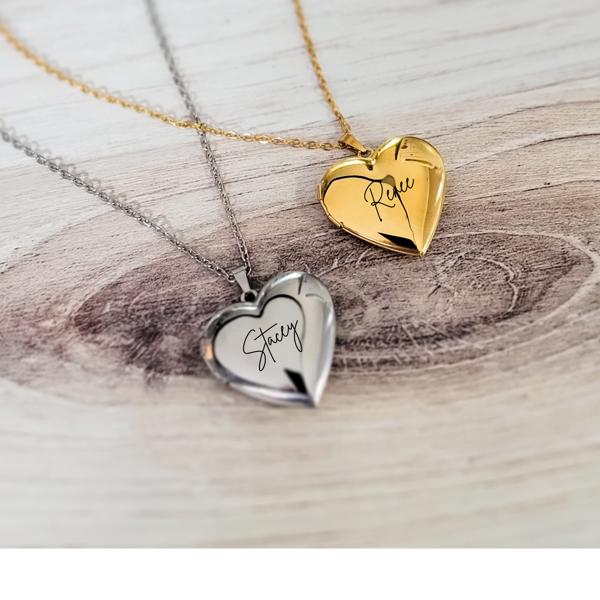 Heart Locket Necklace - Personalized with a name of choice - Perfect ...