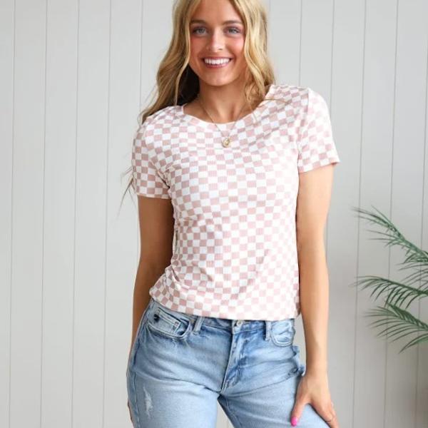 Mya Checkered Tee | Jane.com