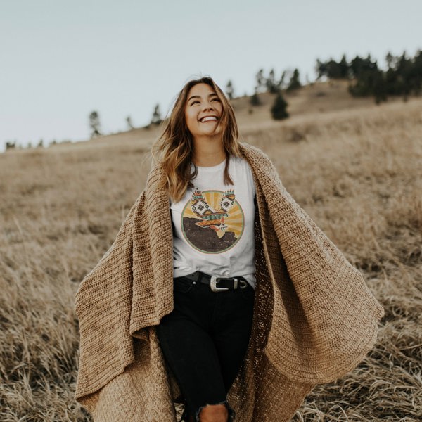 Vintage Boho Eagle Illustration Soft Unisex Graphic Tee T-shirt | Jane.com