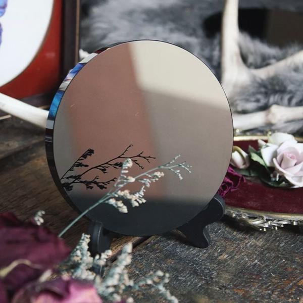 Natural Black Obsidian Mirror Scrying Plate Crystal Wafer Home Decor ...