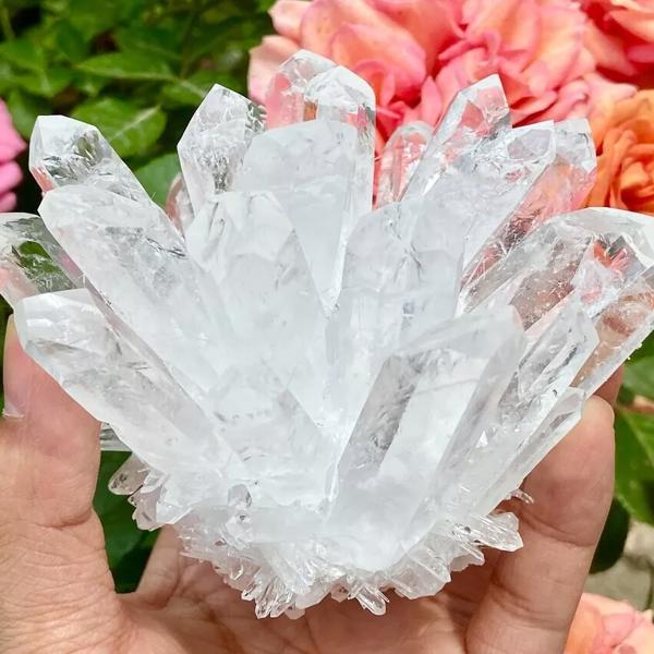 300g+ Clear quartz Cluster Crystal Clear Quartz Point VUG Mineral ...