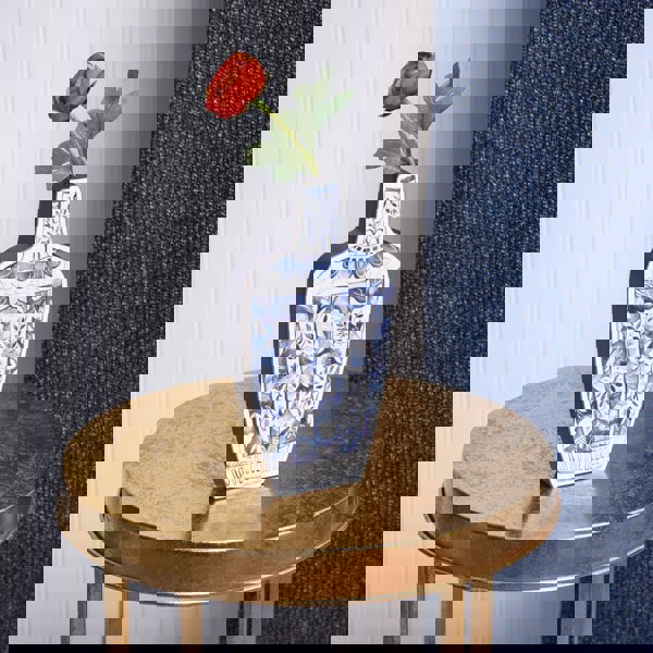 Blue Jar 2D Vase Shaped Wood Decor | Hand Painted Floral Designs ...