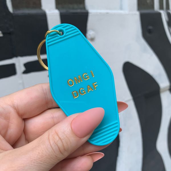 OMG I DGAF Motel Keychain in Aqua Blue | Jane.com