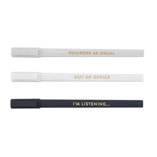 Office Soft Touch Pen Set of 3 | Business as Usual, Out of Office, I'm ...