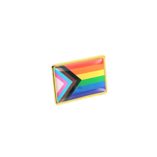 Progress Pride Flag Pin | LGBTQ Rainbow Flag Gold and Enamel Pin Brooch ...