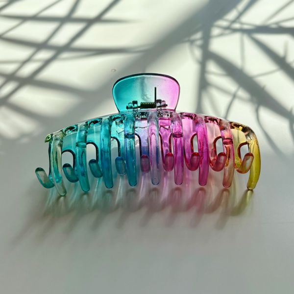 The Lobster in Glossy Translucent Rainbow Hair Claw | Claw Clip Hair ...