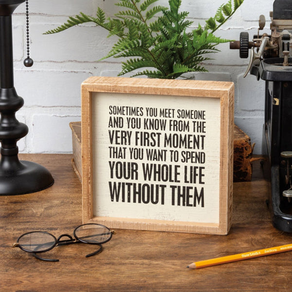 Whole Life Without Them Inset Box Sign | Snarky Square Wooden Decor | 7 ...