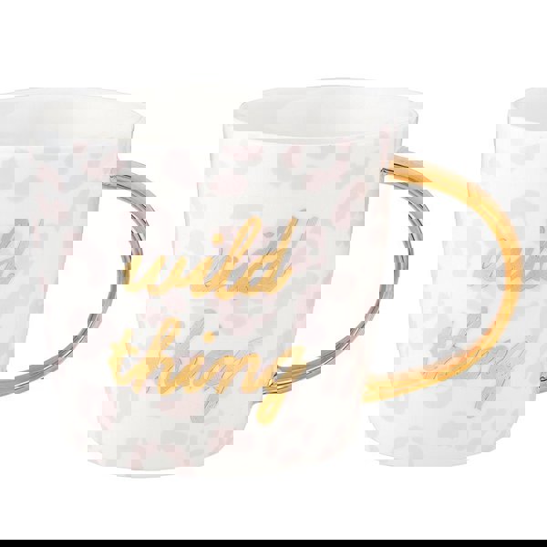 Wild Thing Cheetah Print Coffee Mug with Gold Lettering | 14 oz ...