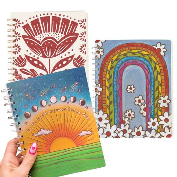 Pretty Spiral Notebooks with Quotes and Illustrations in 16+ Styles ...