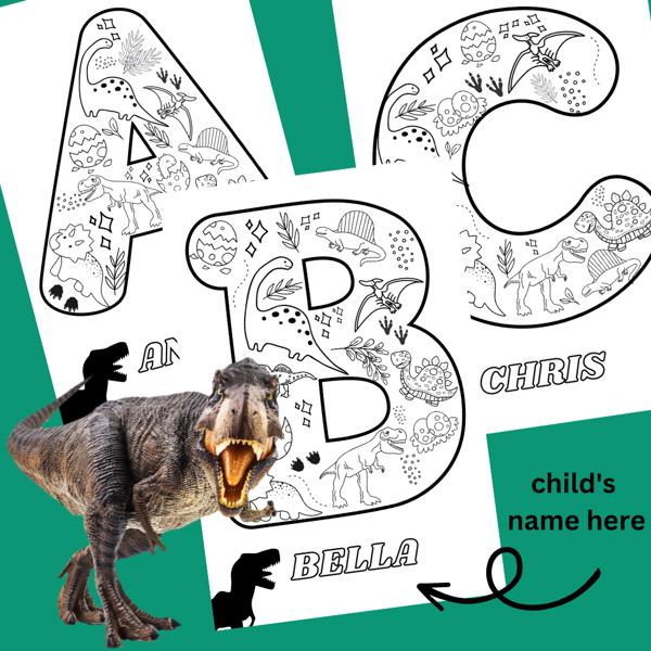BOGO Large Personalized Dinosaur Coloring Poster | Jane.com