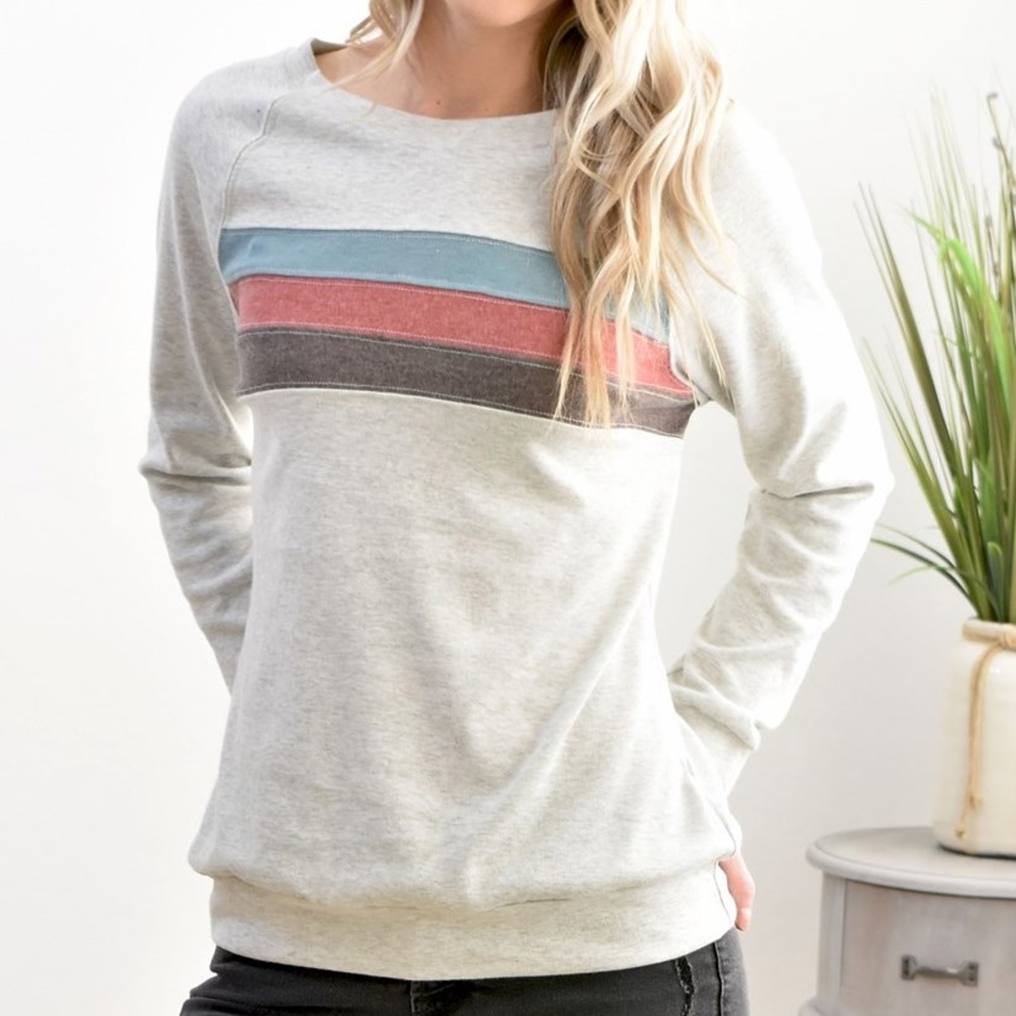Contrast Stripes Pullover Sweatshirt | Jane.com