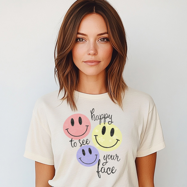 Happy To See Your Face Positive Smiley Teachers Back To School Graphic ...