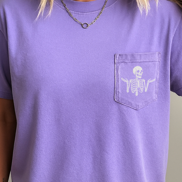 Shrugging Skeleton Funny Pocket Teacher Fall & Autumn Graphic Tee ...