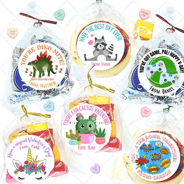 V-Day Personalized Kids Holiday Valentine's Day Party Stickers Favors ...
