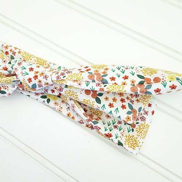 Emma Knotted Headband - Flower Meadow on White | Jane.com