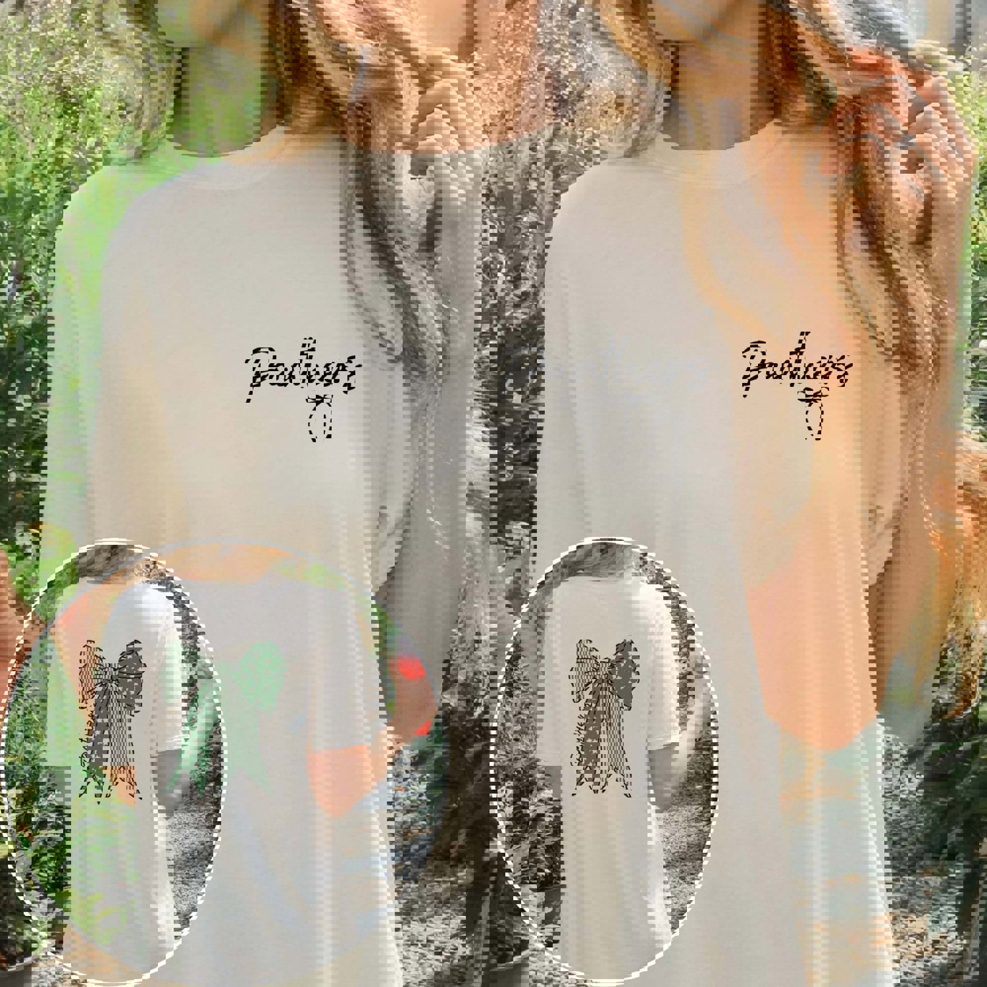 Custom Stars and Stripes Team Bow Comfort Color Tee With Front And Back ...