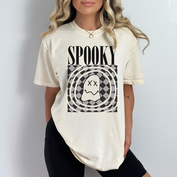 Spooky Ghost Tee | Halloween Shirt | Holiday T-shirt | Ivory | Comfort ...