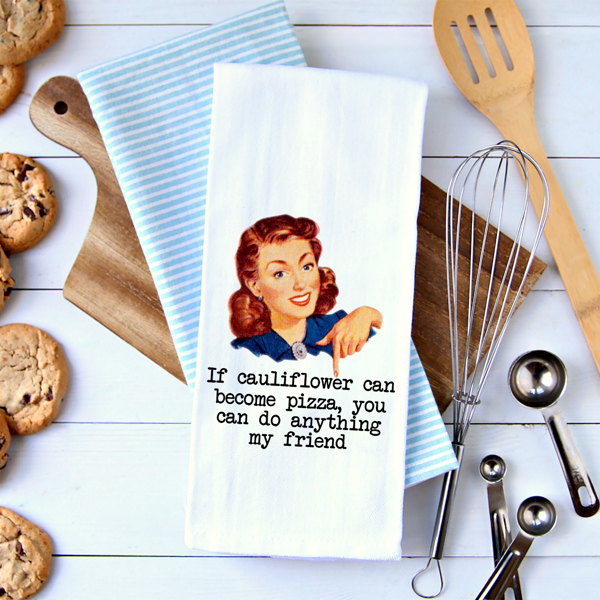 Cauliflower Pizza Tea Towel | Jane.com