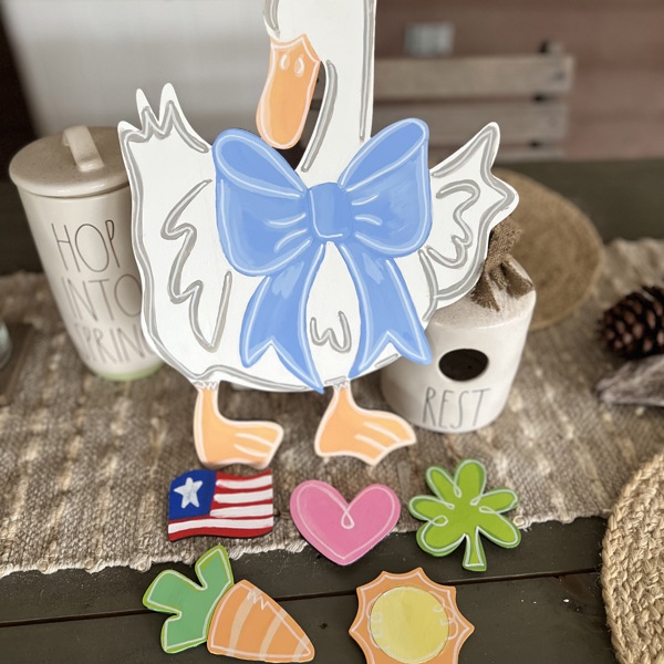 Porch Goose Handmade White Birch Wooden Door Hanger 蝹. Easter ...