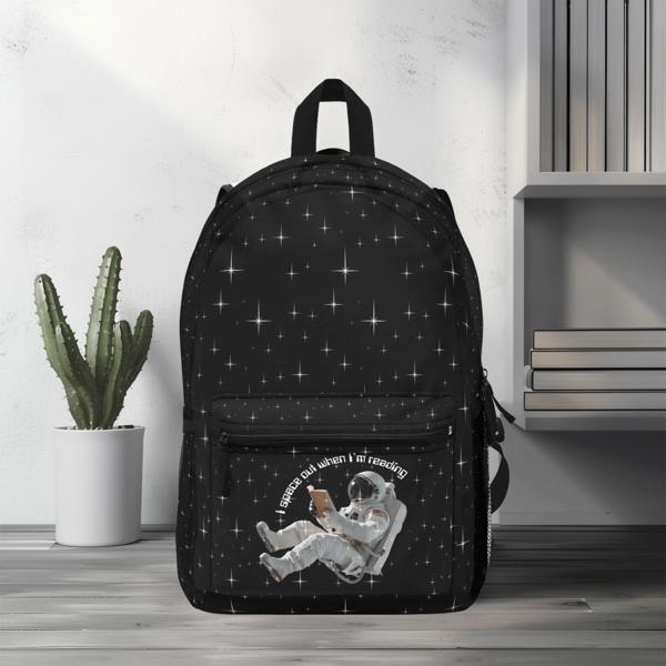 Astronaut Reading Backpack, I Space Out When Reading Book Lover Bag ...