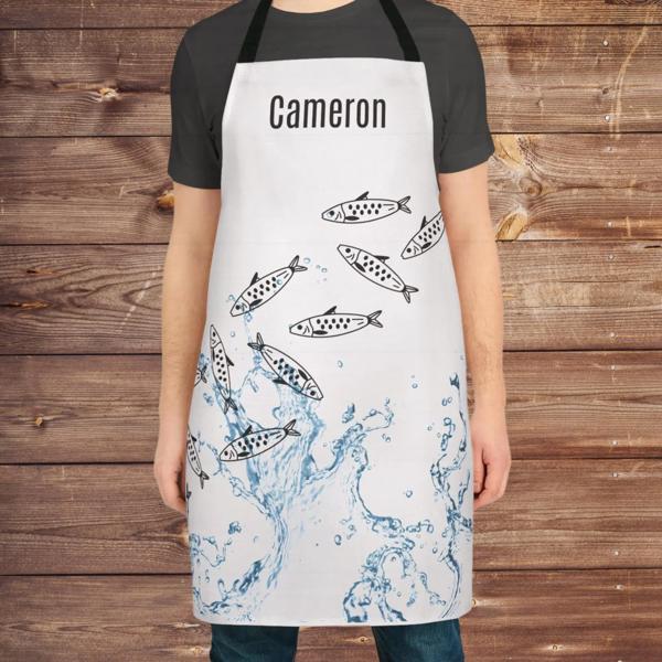 Jumping Fish Apron, Coastal Cooking Gift for Men | Jane.com