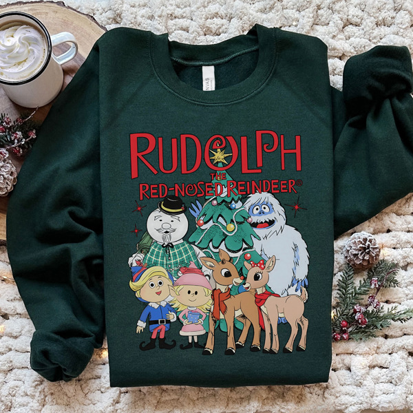 Rudolph and Friends Christmas Holiday Bella Canvas Festive Sweater ...
