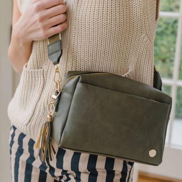 Olive Green Faux Leather Kara Crossbody Shoulder Purse Bag | Jane.com