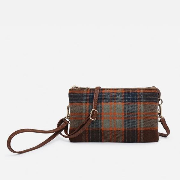 Riley Plaid 3 Compartment Crossbody/Wristlet Jen & Co. | Jane.com
