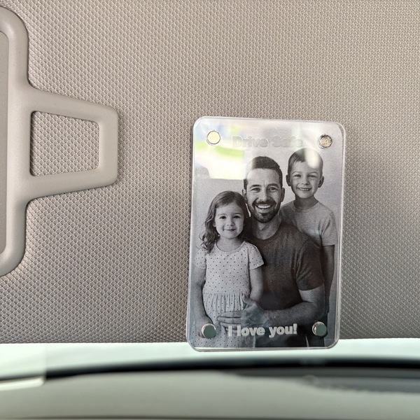 Photo Frame Visor Clip. Personalized Father's Gift. Photo Frame. Photo ...