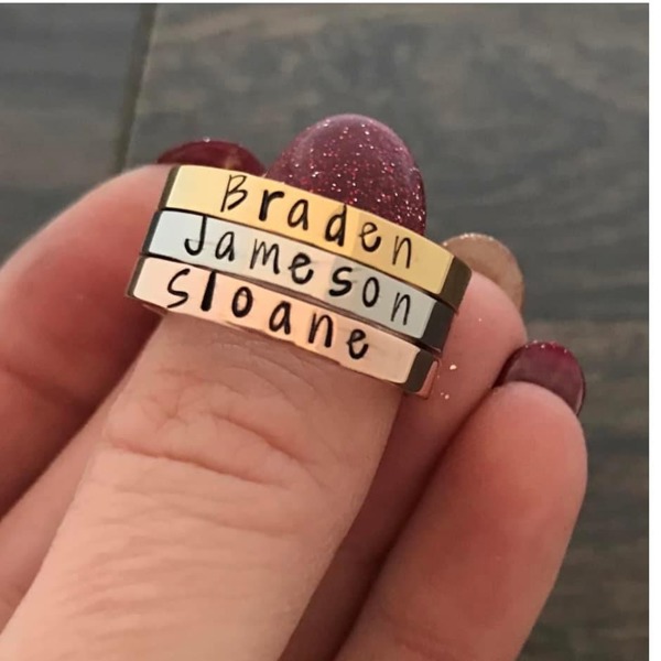 Personalized Stackable Rings / Layer rings / Name rings | Jane.com