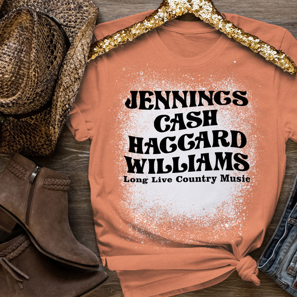 Jennings Cash Haggard Williams T-Shirt - Country Music Legends Tee ...