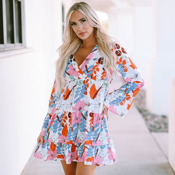Kensley Floral Tiered Mini Dress | Jane.com