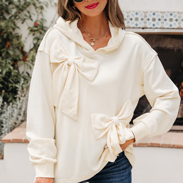 Raegwen Bow Detail Loose Hoodie | Jane.com