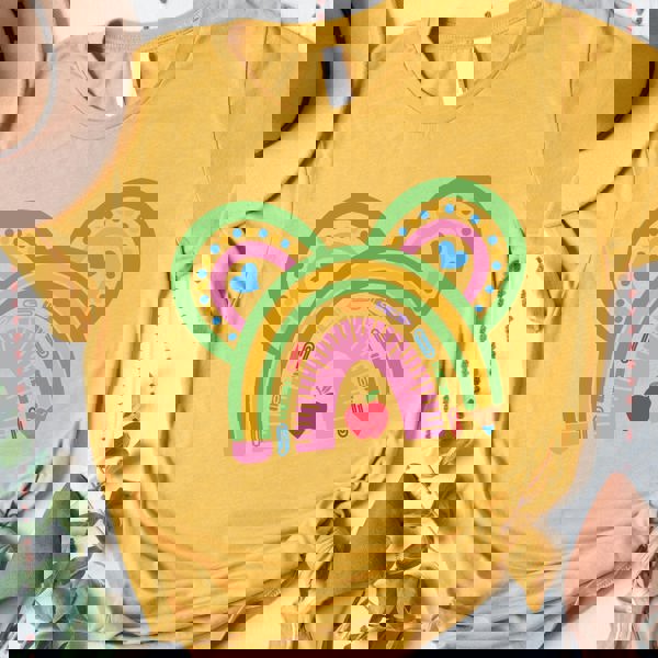 Teacher Minnie Mouse Rainbow Graphic Tee | Jane.com